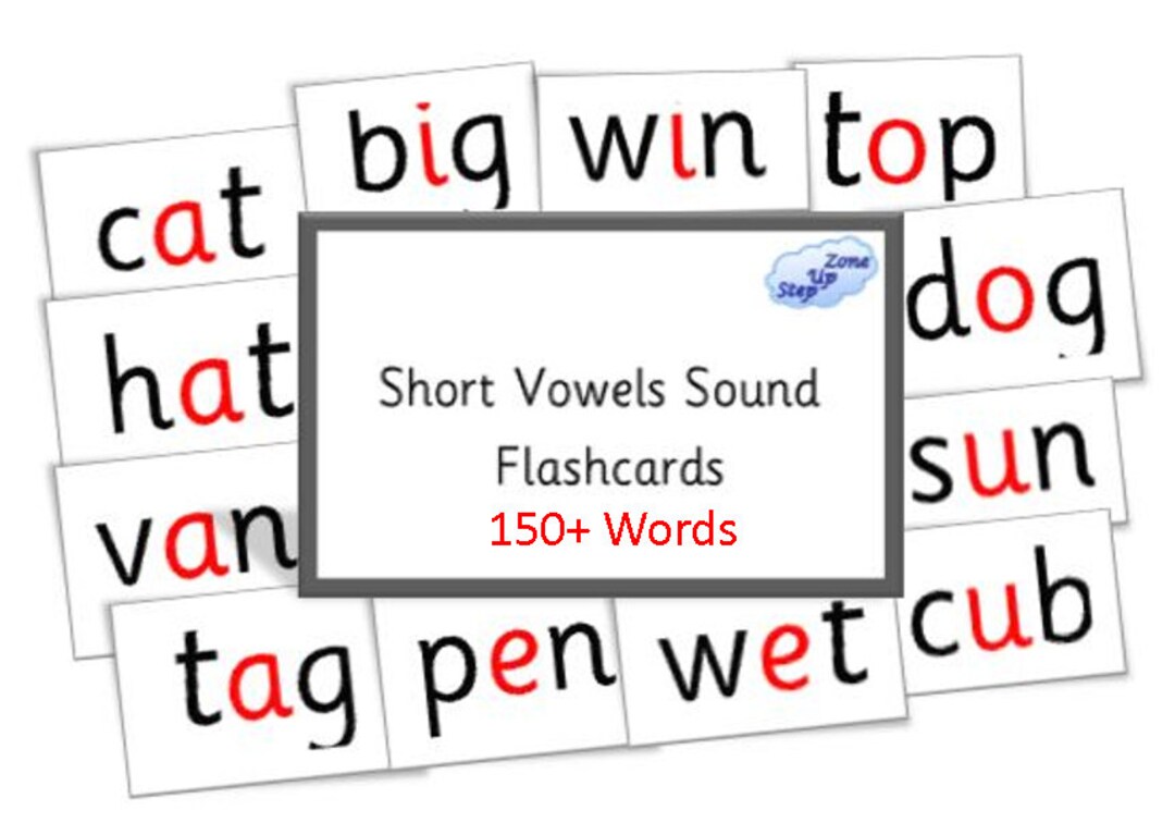 Short Vowels Sound Flashcards | CVC Words | Phonics | Early Reading - Etsy