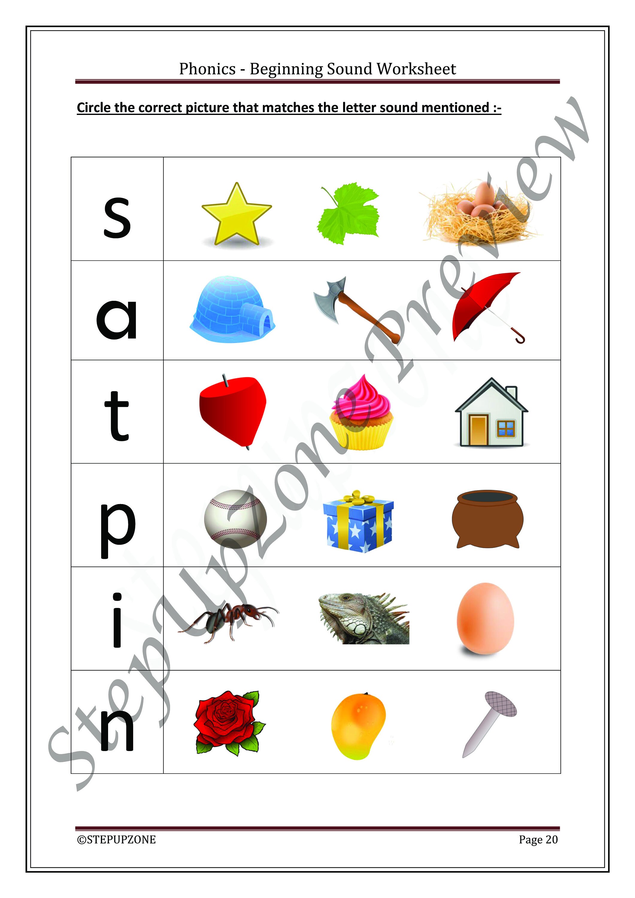 Phonics Workbook Beginning Letter Sound Worksheet Activity - Etsy