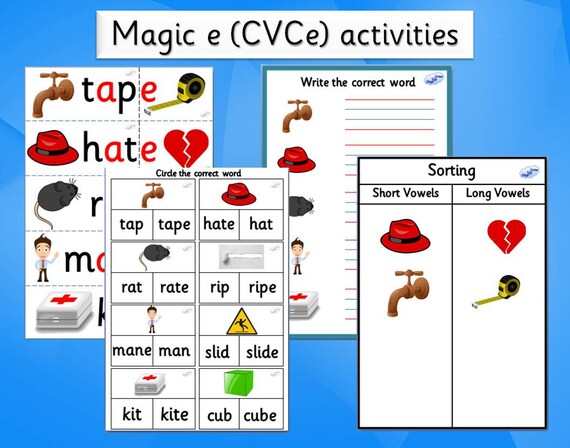 Magic Esilent Ecvce Flashcardsspilt Digraphslong | Etsy