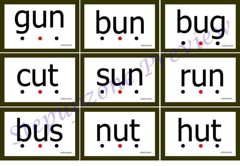 Phonics CVC Words Short Vowels Three Letter Words - Etsy