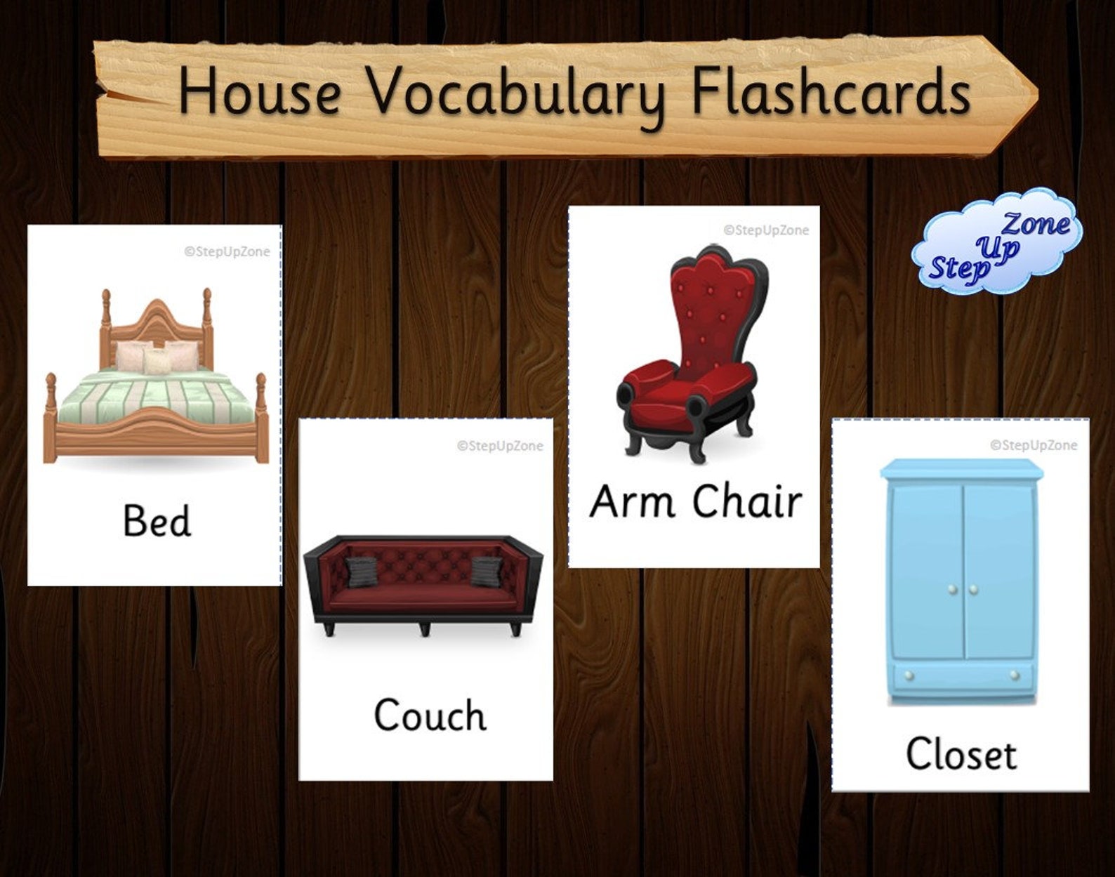 House Vocabulary Flashcards|objects Flashcards|things at Home ...