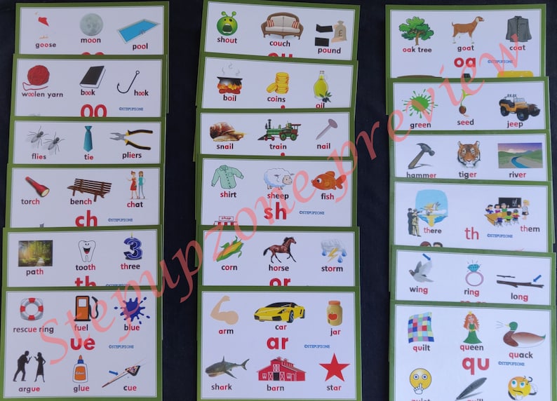 Digraphs , Phonics Digraphs Printable Cards - Etsy