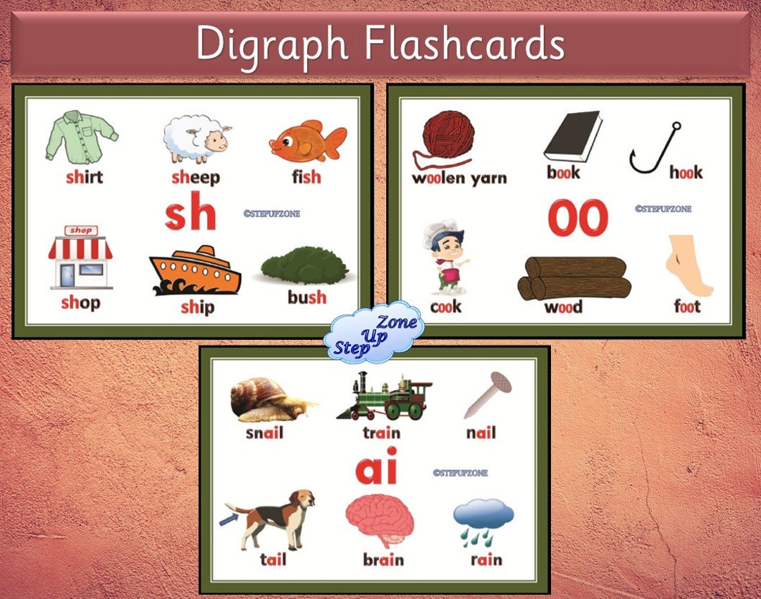 Digraphs , Phonics Digraphs Printable Cards - Etsy