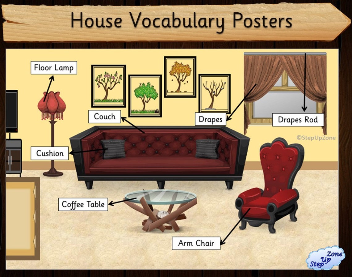 House Vocabulary Posterstoddler Learning Folderpreschool | Etsy