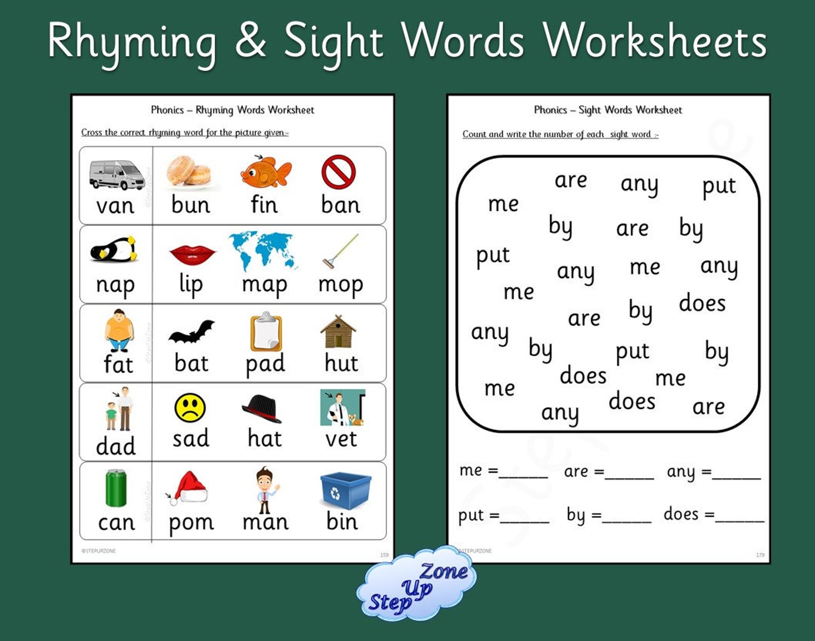 Phonics Worksheets | CVC Worksheets | CVCC , CCVC Worksheets | Sight ...