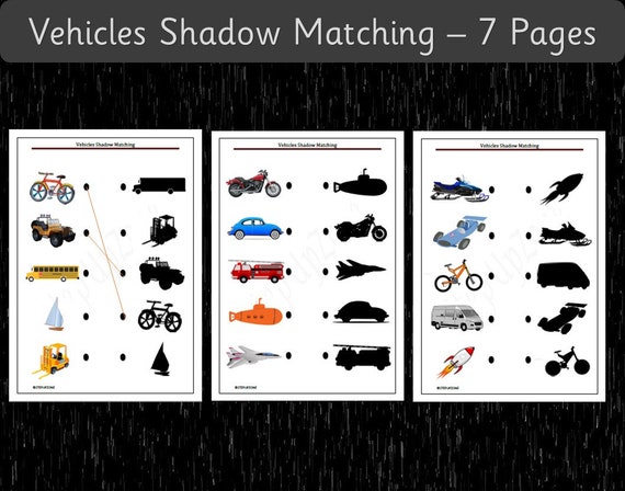 Vehicles Shadow Matching | Etsy