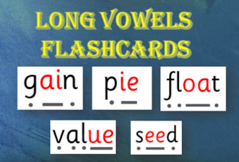 Buy Long Vowels Flashcards Digraphs Phonics Digraphs Printable Online ...