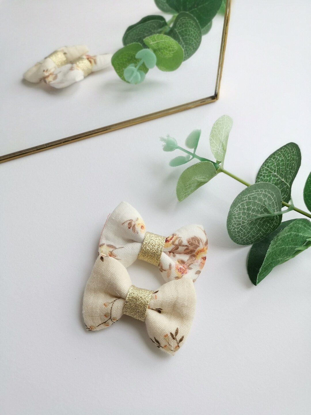 Baby Bows/ Baby Barrettes/ Golden Middle Knot/ Baby Headbands/ Baby ...