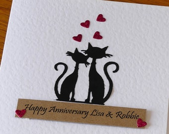 Cat Anniversary Card | Etsy