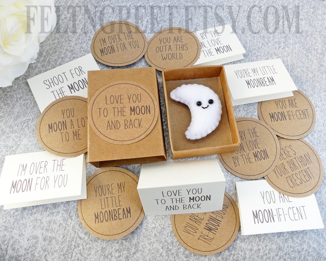 Cute Felt 'moon' Gift, 'love You to the Moon and Back', Matchbox Postal ...