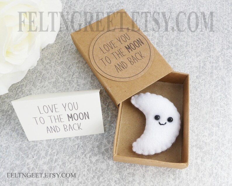 Cute Felt 'moon' Gift 'love You to the Moon and - Etsy