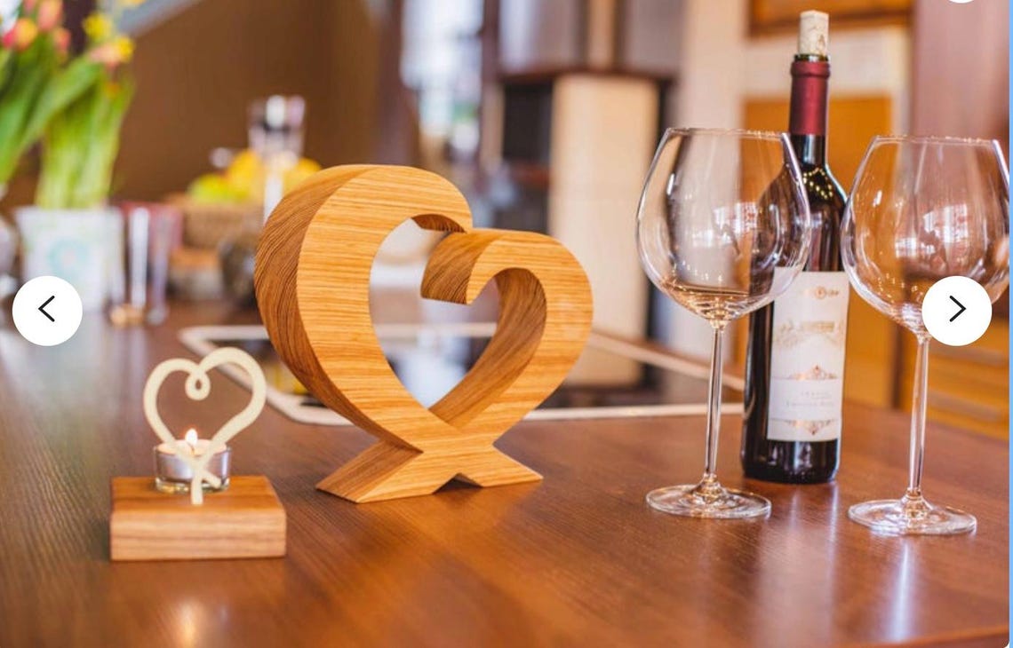 Wooden Decoration Heart Made of Core Ash - Etsy