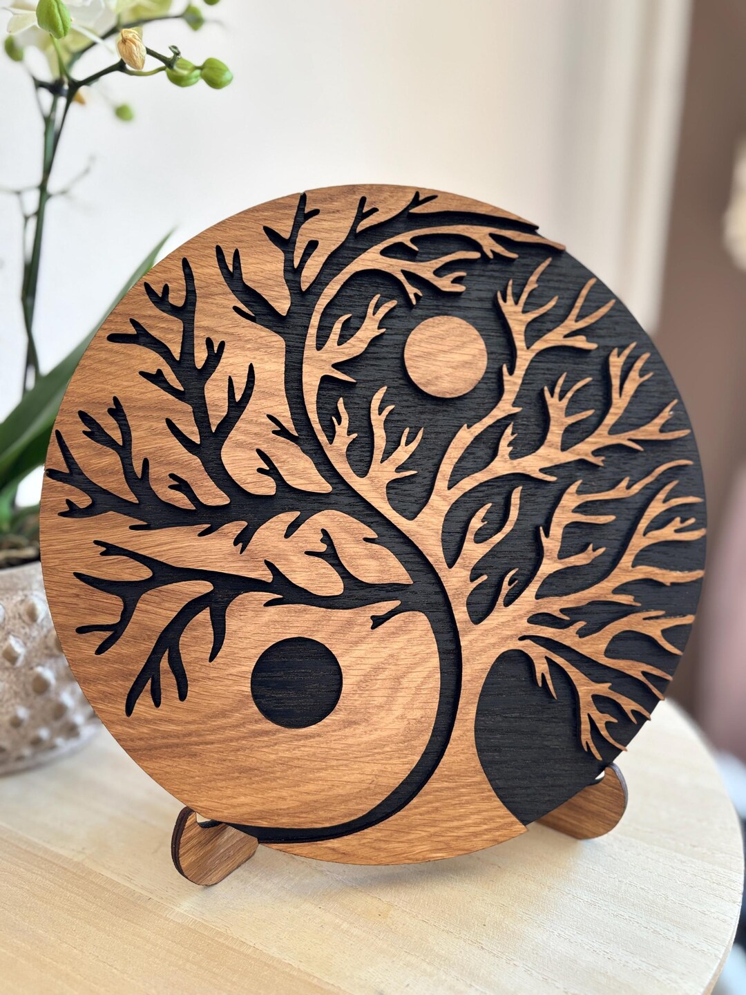 Handmade Wooden Yin-yang Tree. Unique Wooden Decoration for Harmony ...