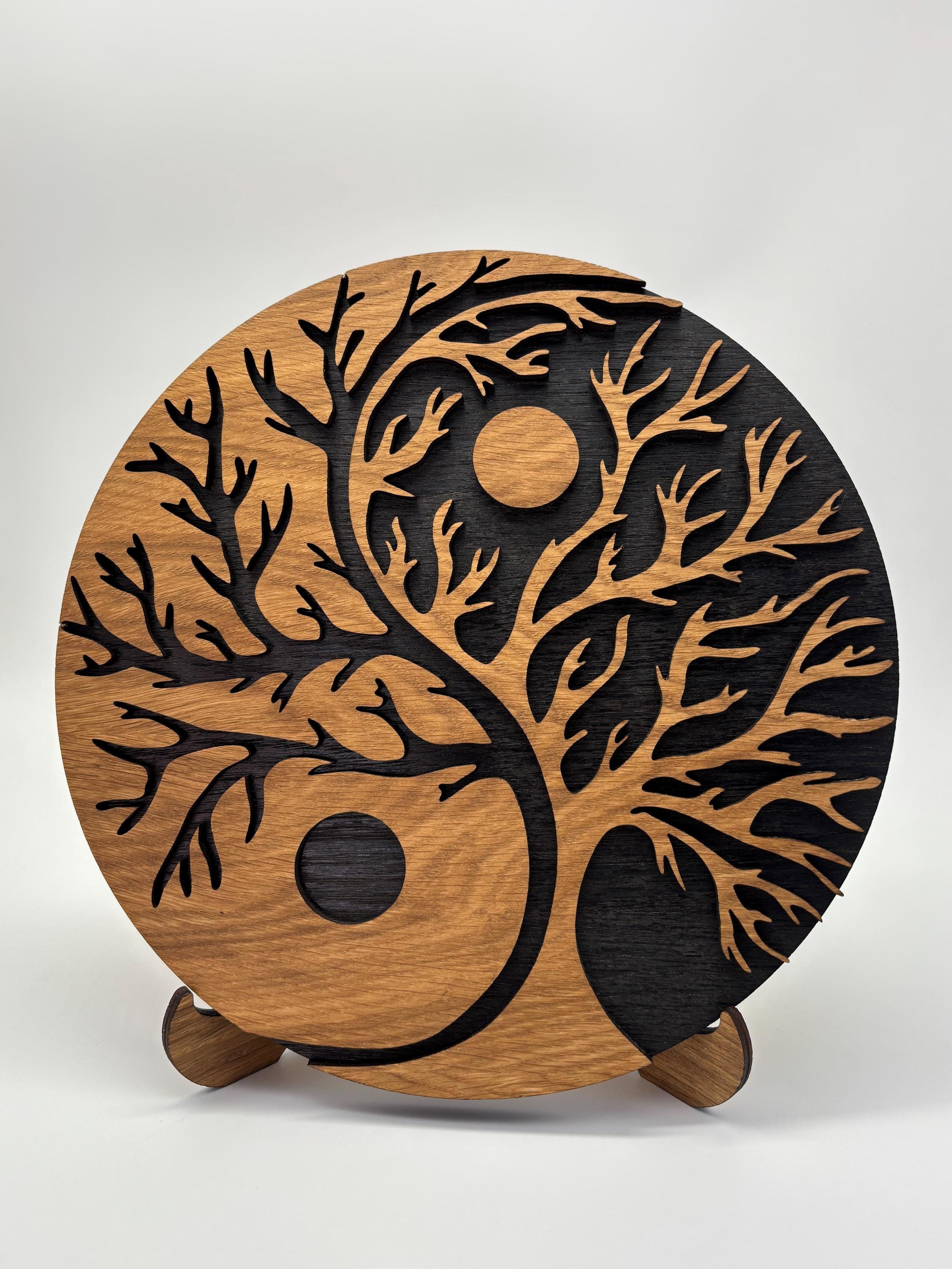 Handmade Wooden Yin-yang Tree. Unique Wooden Decoration for Harmony ...