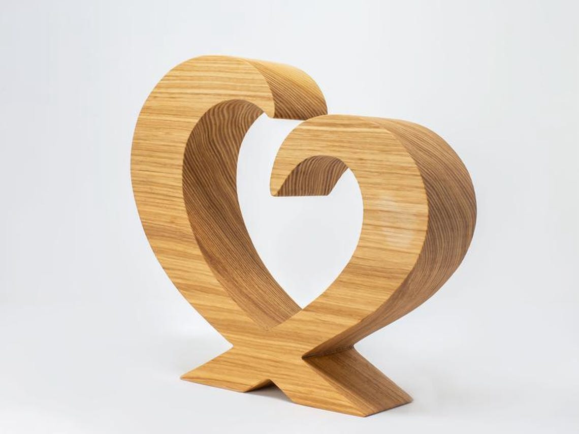 Wooden Decoration Heart Made of Core Ash - Etsy