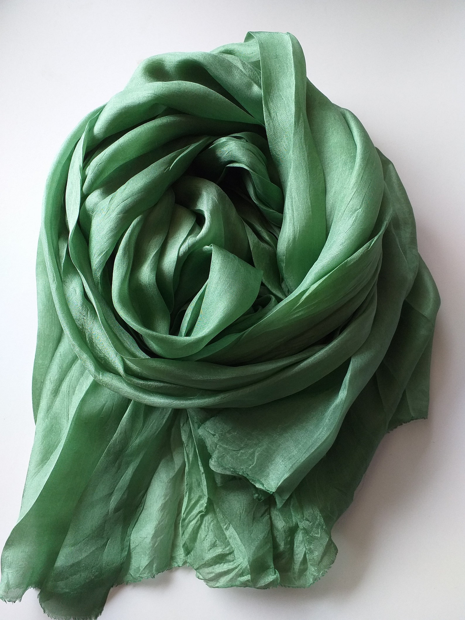 Green Silk Scarf Men Silk Scarf Hand Dyed Silk Scarf Women Silk Scarf ...