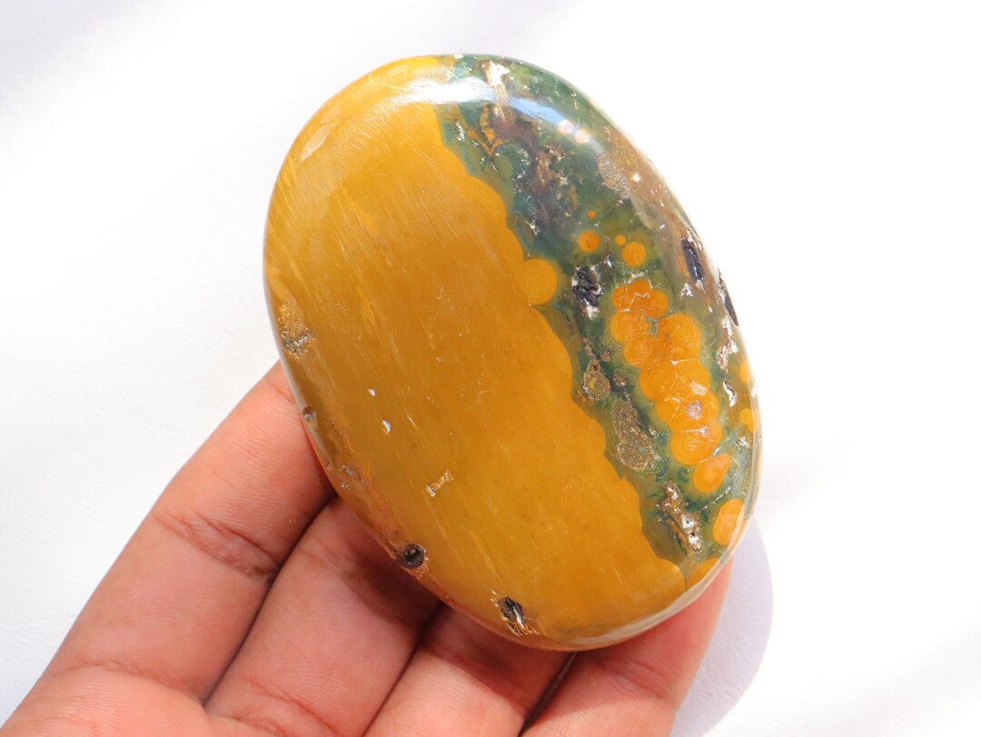 XL Ocean Jasper Palm Stone, Natural Ocean Jasper Palms, Polished Ocean ...