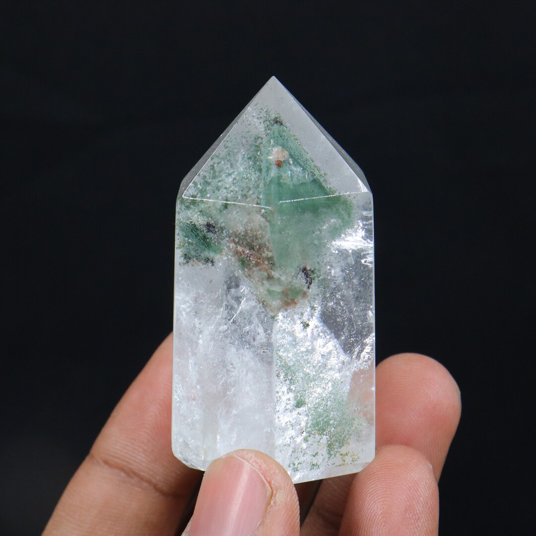Unique Rare Garden Quartz Point, Natural Lodolite Crystal, Self ...