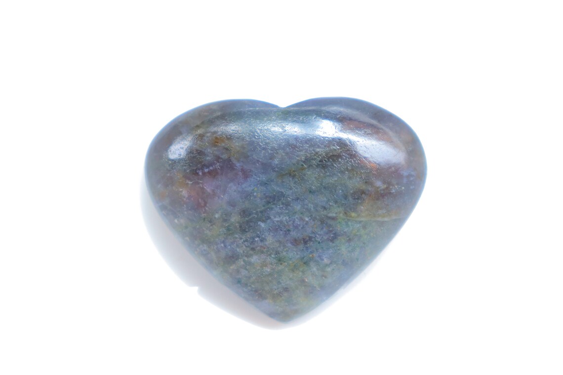 Iolite Sunstone Heart Stone, Meditation Crystal, Natural Iolite Heart ...