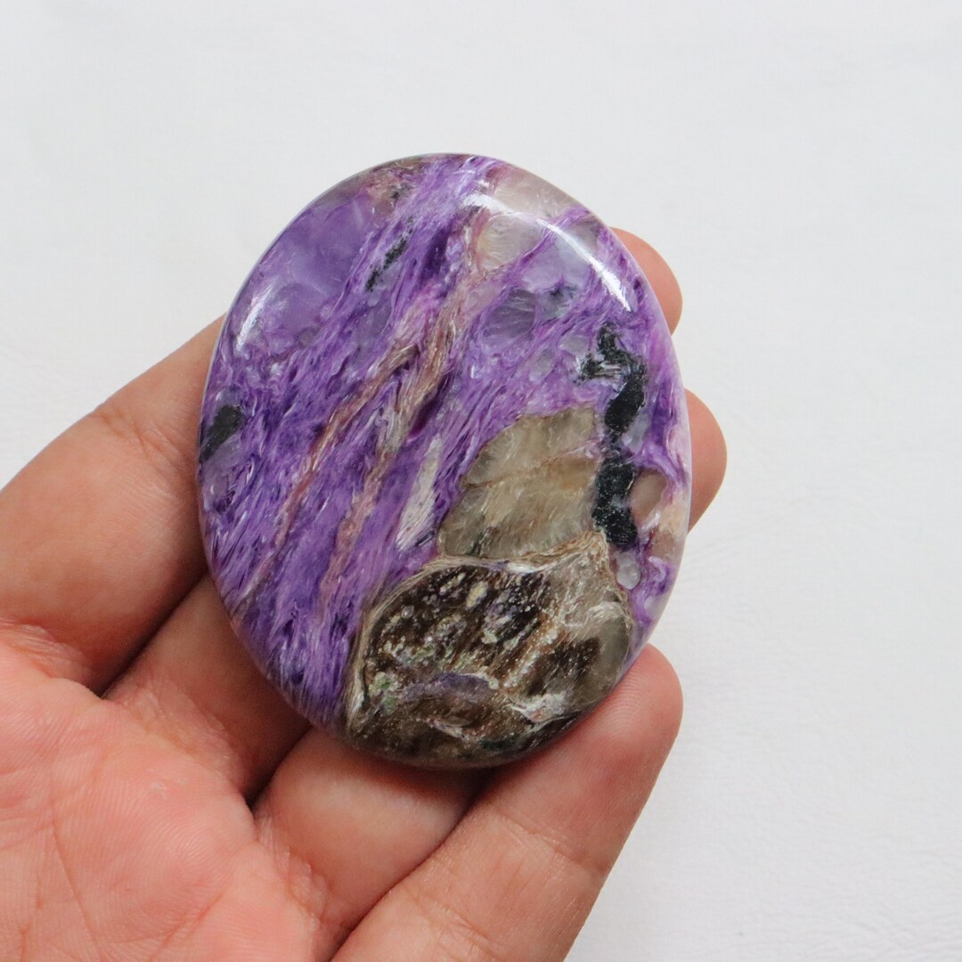 Rare High-quality Charoite Palmstone From Russia, Natural Polished ...