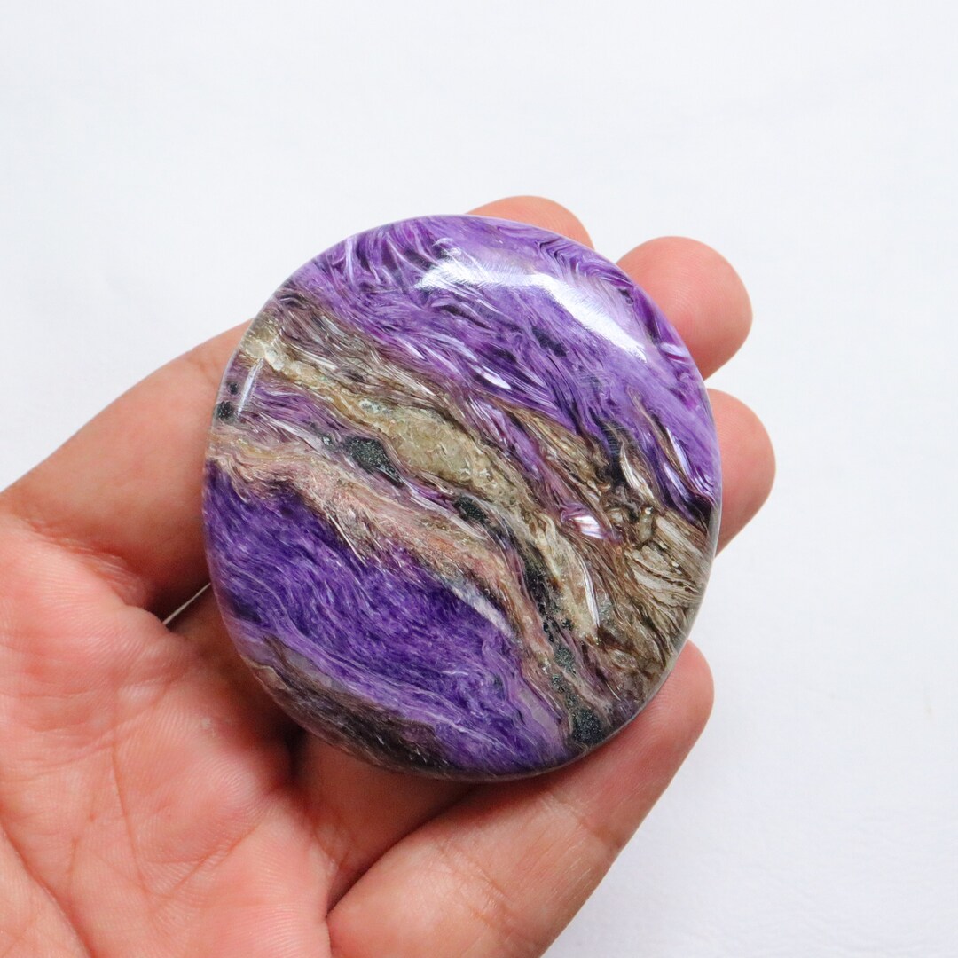 Rare High-quality Charoite Palmstone From Russia, Natural Polished ...