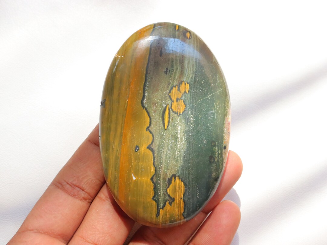 XL Ocean Jasper Palm Stone, Natural Ocean Jasper Palms, Polished Ocean ...