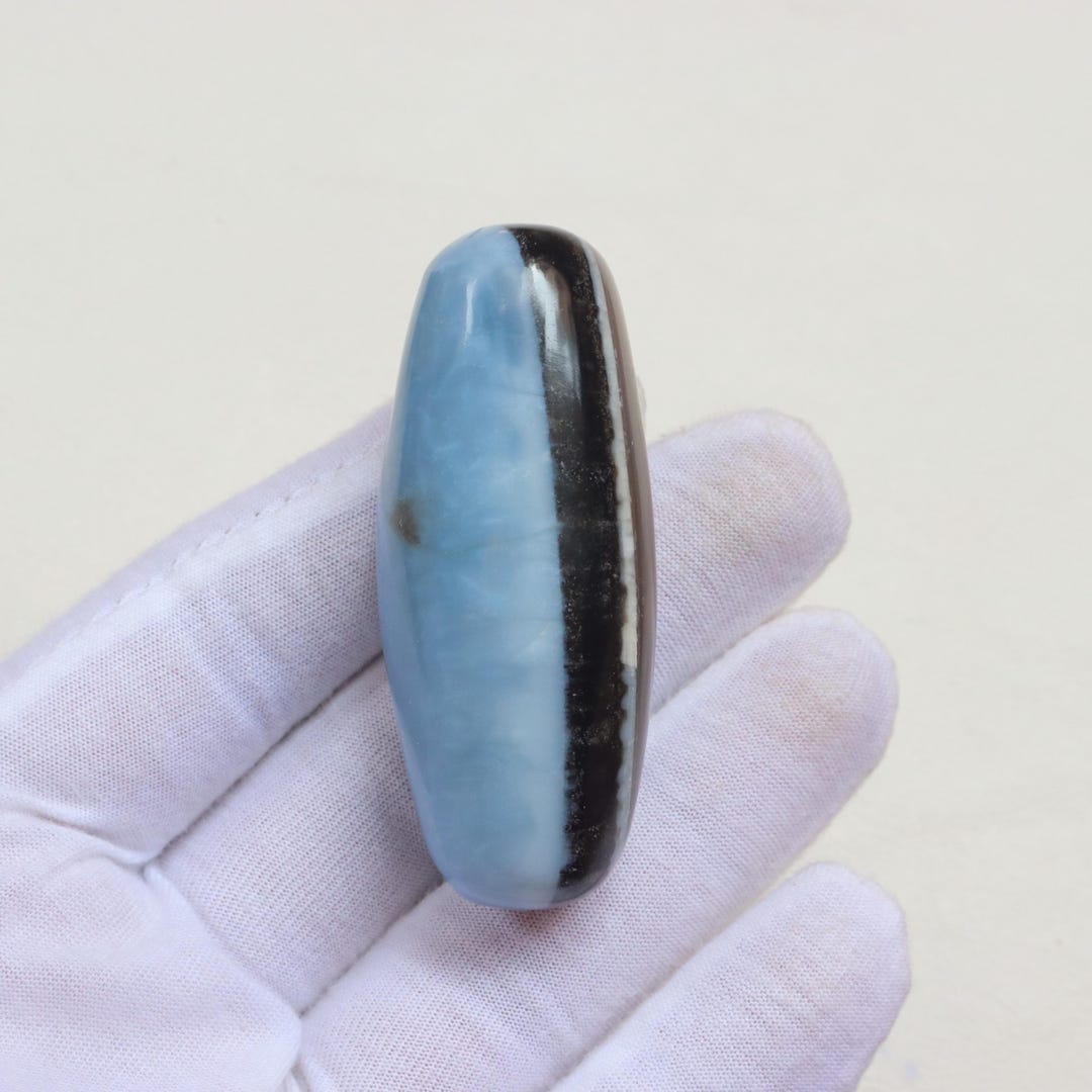 Unique Rare Owyhee Blue Opal Shiva Lingam, Natural Blue Opal Stone ...
