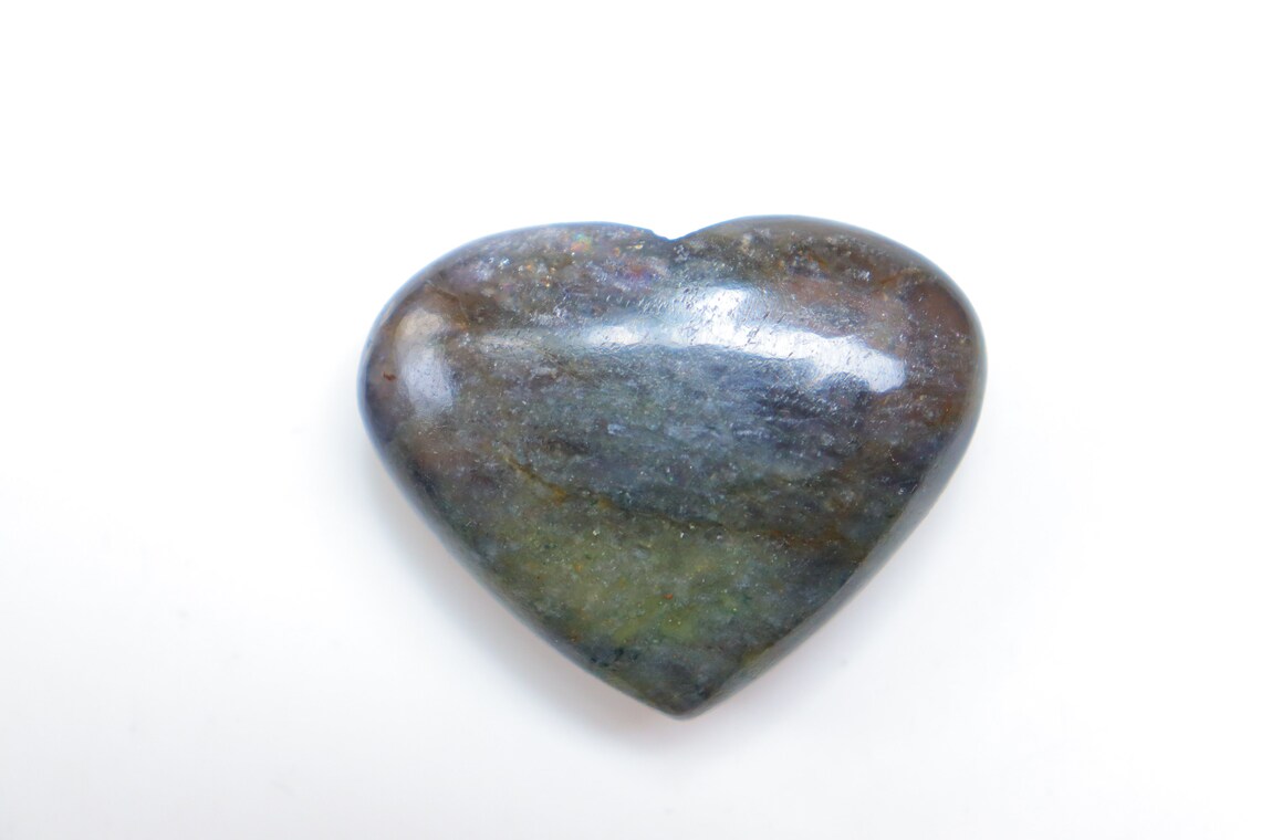Iolite Sunstone Heart Stone, Meditation Crystal, Natural Iolite Heart ...