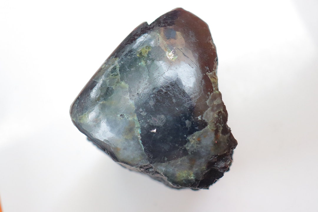 Großer 3.7lbs Schwarzer Turmalin Rohstein, Einseitig Handgeschliffener ...