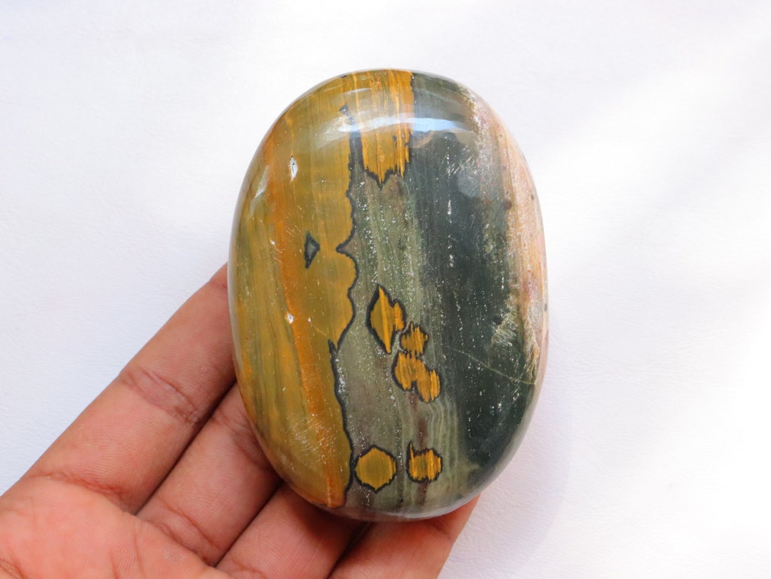 XL Ocean Jasper Palm Stone, Natural Ocean Jasper Palms, Polished Ocean ...