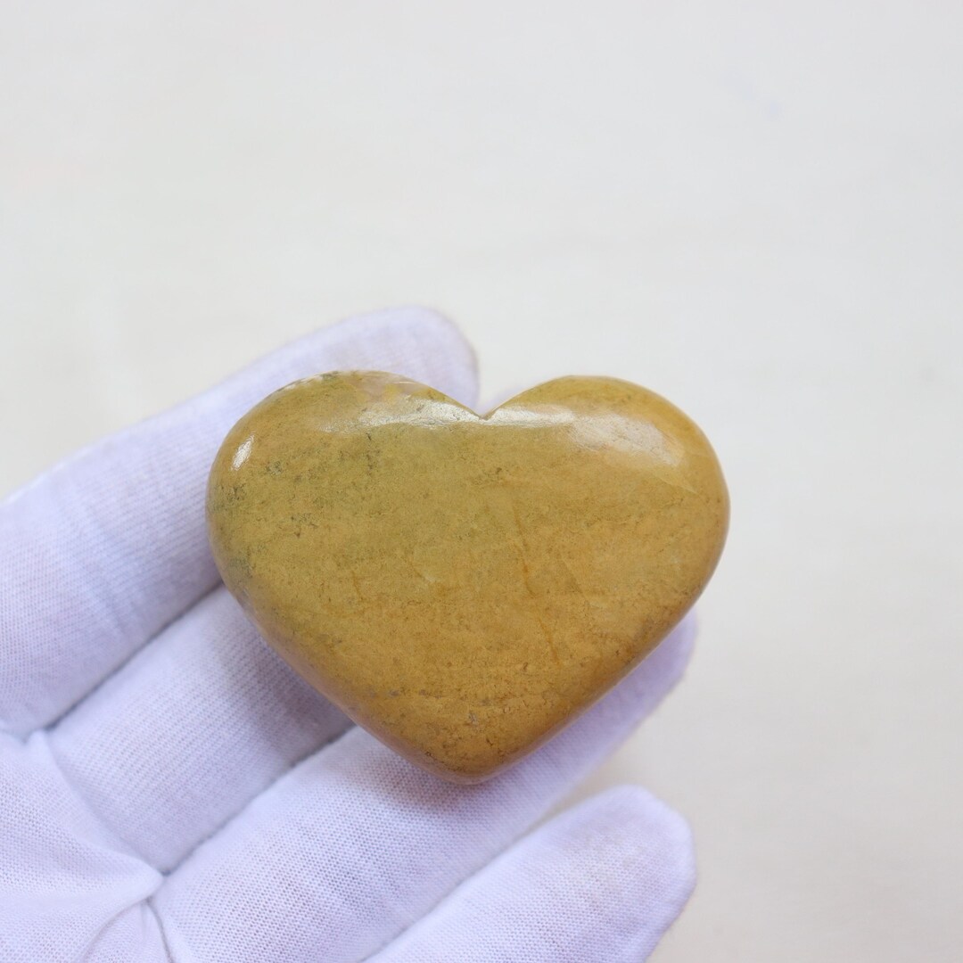 Stilbite and Celadonite Heart Stone, Natural Stilbite & Green ...