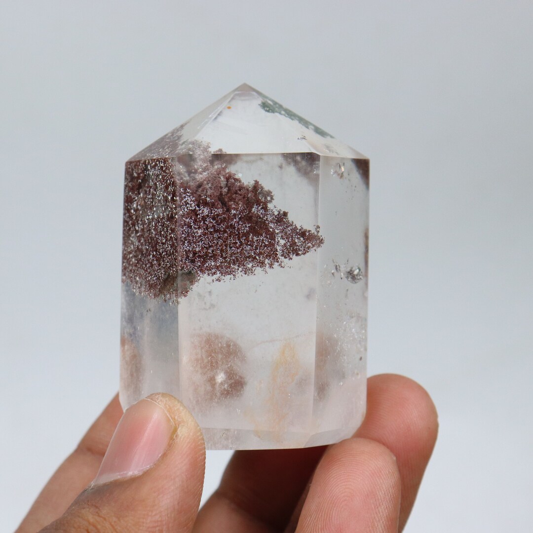 Unique Rare Garden Quartz Point, Natural Lodolite Crystal, Self ...