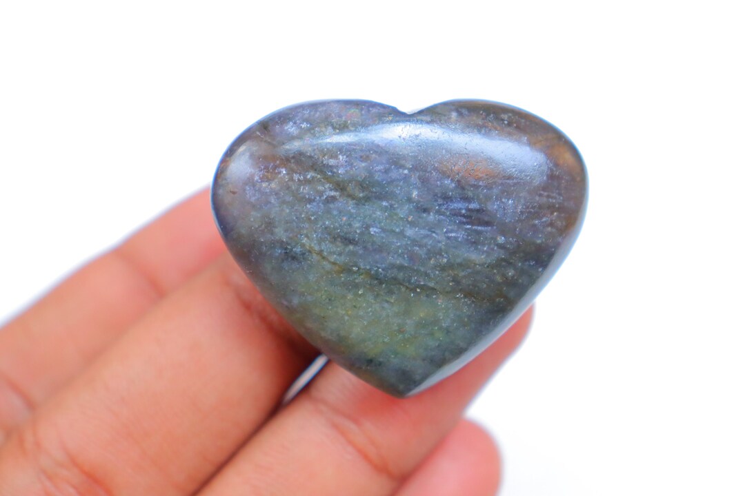 Iolite Sunstone Heart Stone, Meditation Crystal, Natural Iolite Heart ...