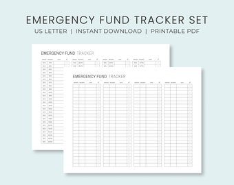 Emergency Fund Savings Tracker Printable 1000 Rainy Day Fund - Etsy
