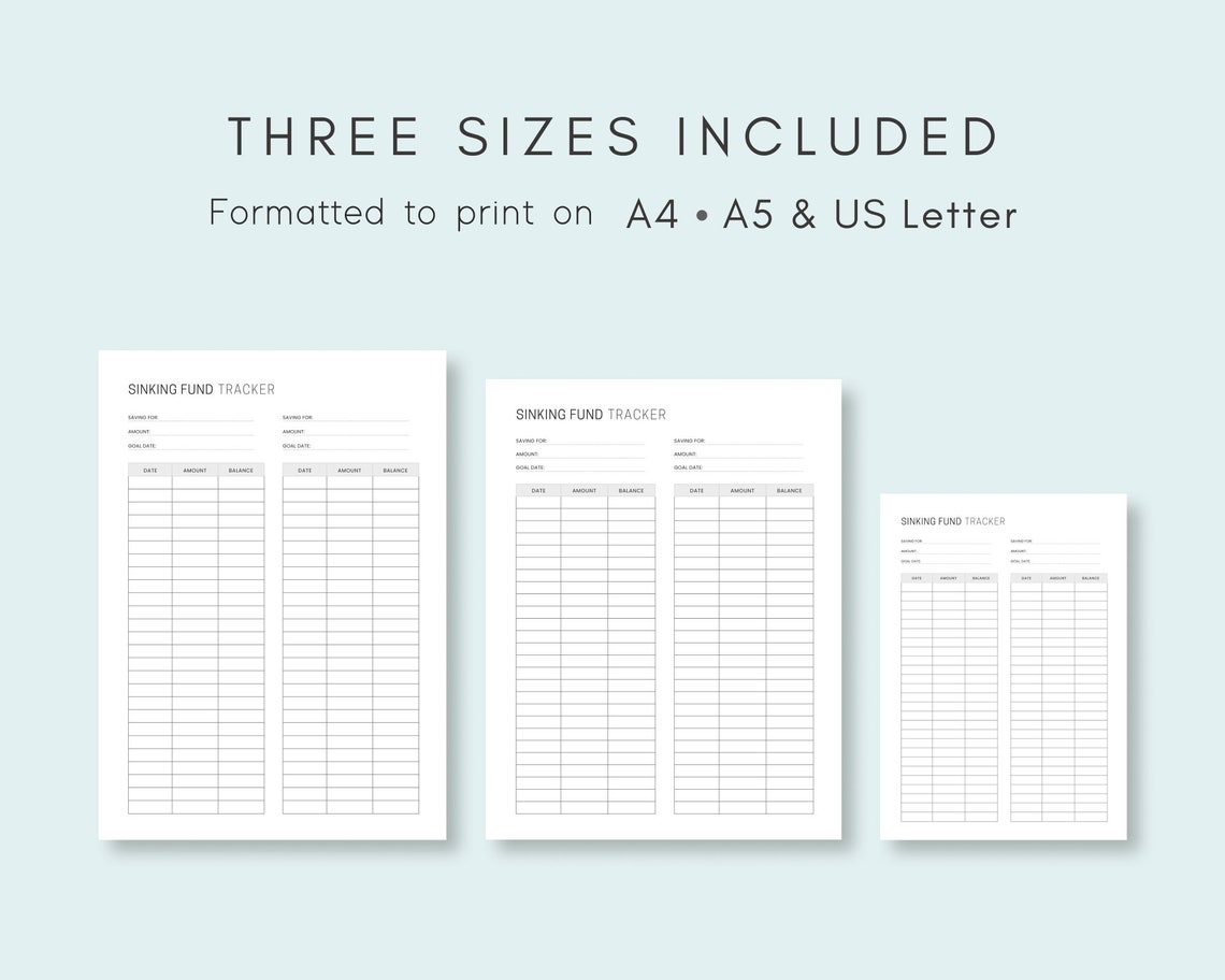 Sinking Funds Tracker Printable | Savings Tracker Worksheet | Sinking ...