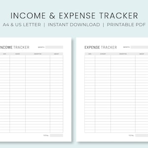 Income & Expense Tracker Printable | Money Tracker | Business Financial ...