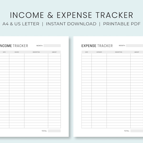 Income Tracker Printable - Etsy