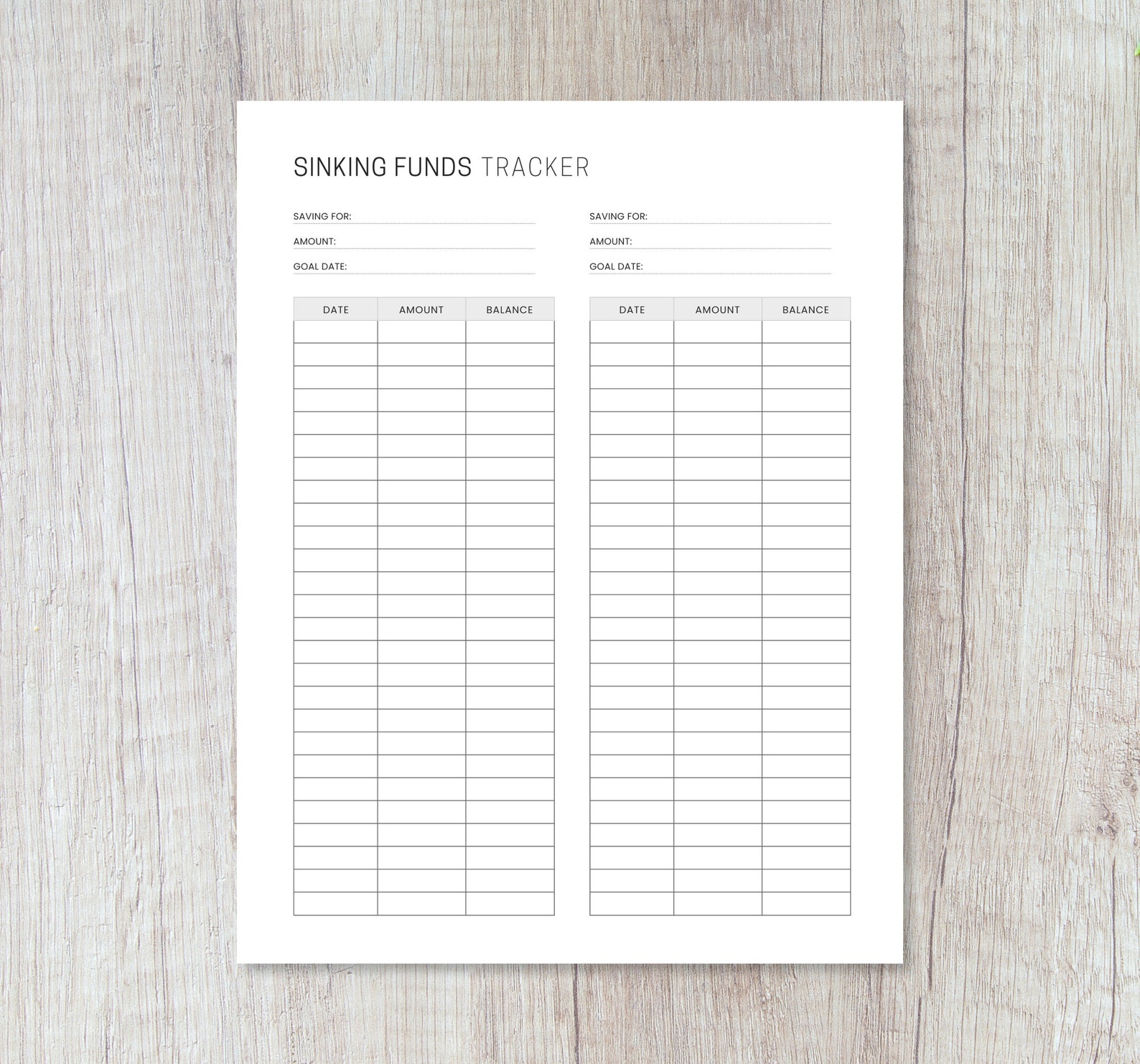 Sinking Funds Tracker Printable | Savings Tracker Worksheet | Sinking ...
