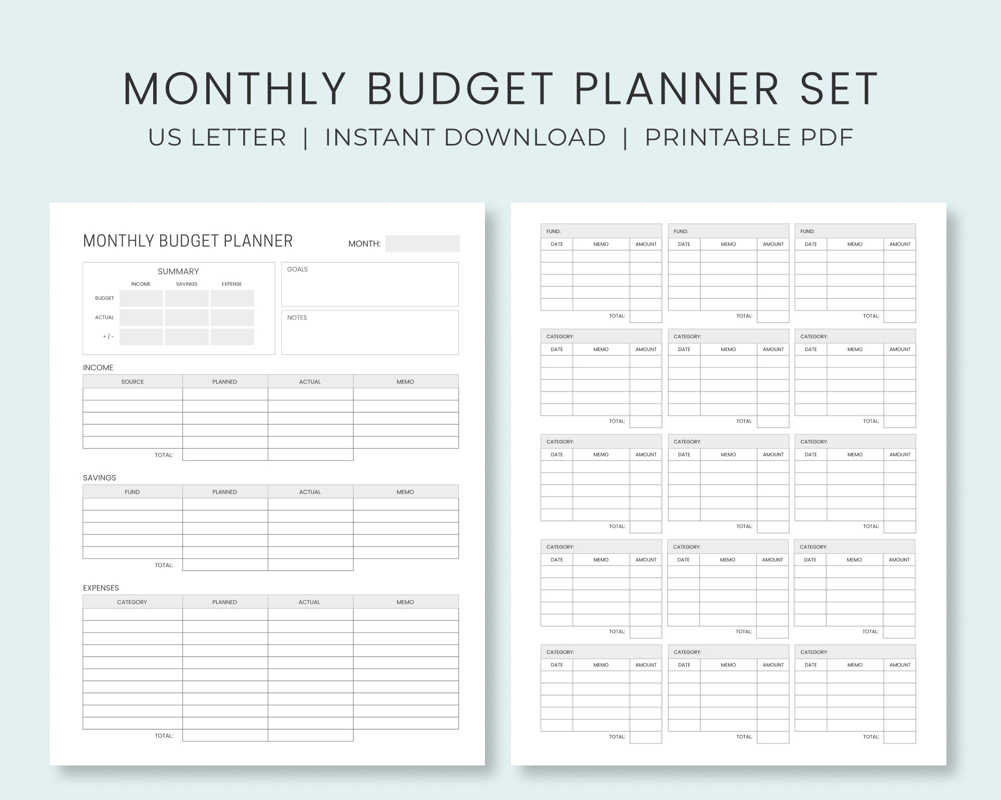 Printable Financial Planner Money Organizer Money Planner Financial