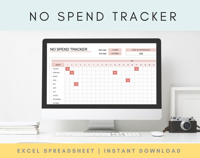 No Spend Challenge Tracker Spreadsheet | Savings Tracker Excel Workbook ...
