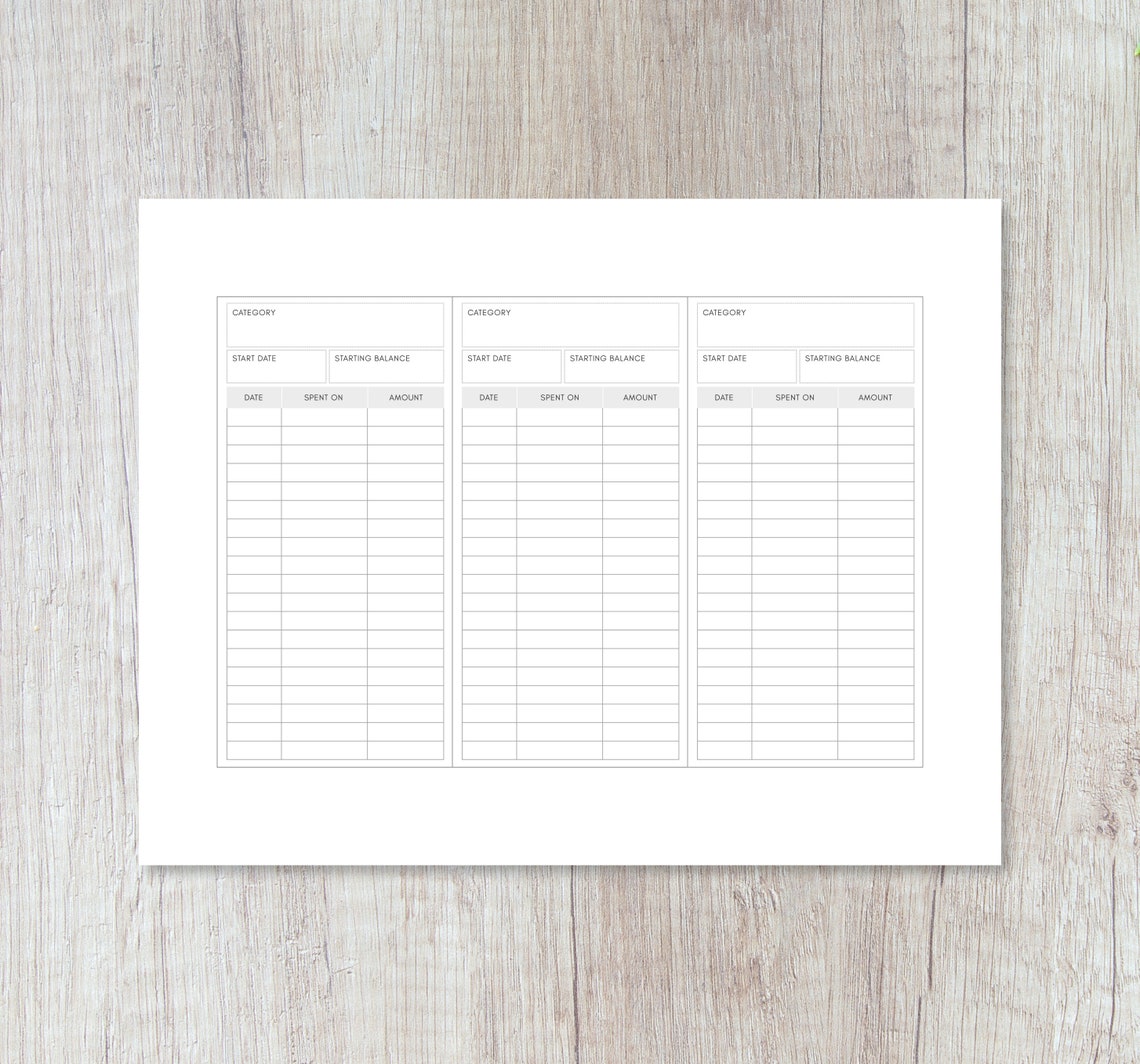 Cash Envelope Insert Printable for Budgeting Cash Envelope - Etsy