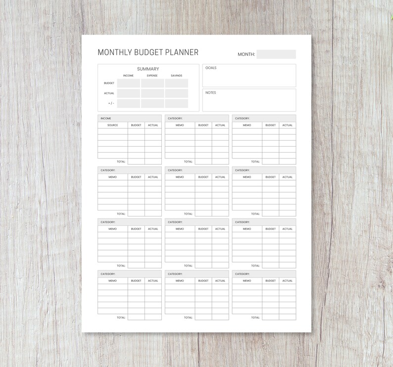 Monthly Budget Planner Printable | Monthly Financial Planning | Income ...