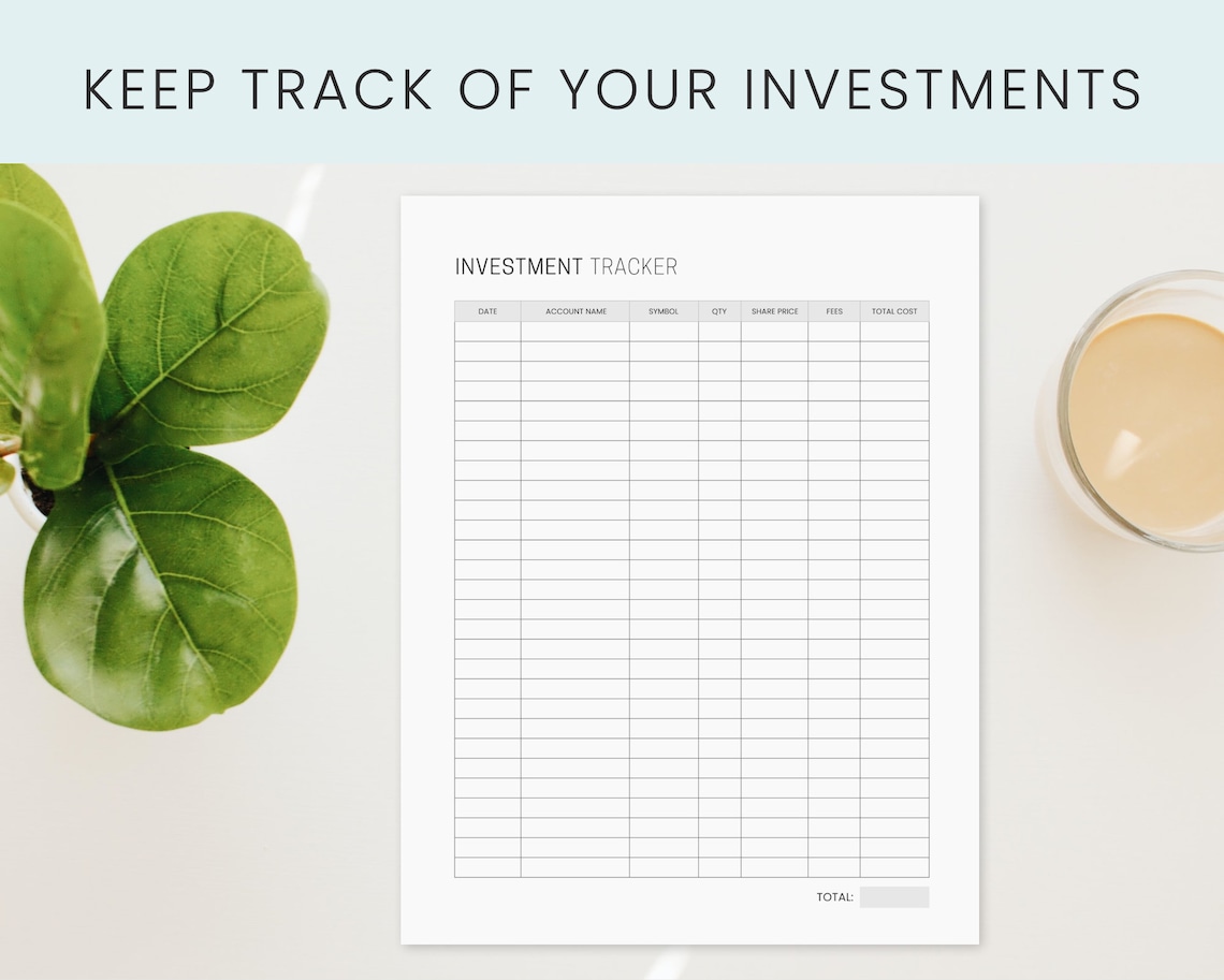 Investment Tracker Printable | Stock Portfolio Progress Log | Money ...
