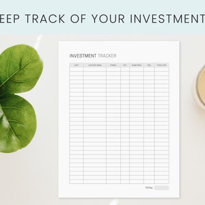 Investment Tracker Printable | Stock Portfolio Progress Log | Money ...