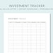 Investment Tracker Printable | Stock Portfolio Progress Log | Money Management Planner | Instant ...