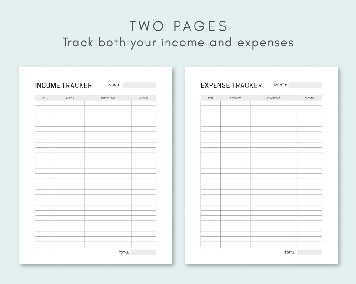 Income & Expense Tracker Printable Money Tracker Business | Etsy