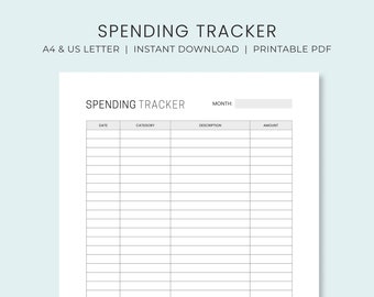 Spending Tracker Printable | Monthly Expense Log | Business Expense ...