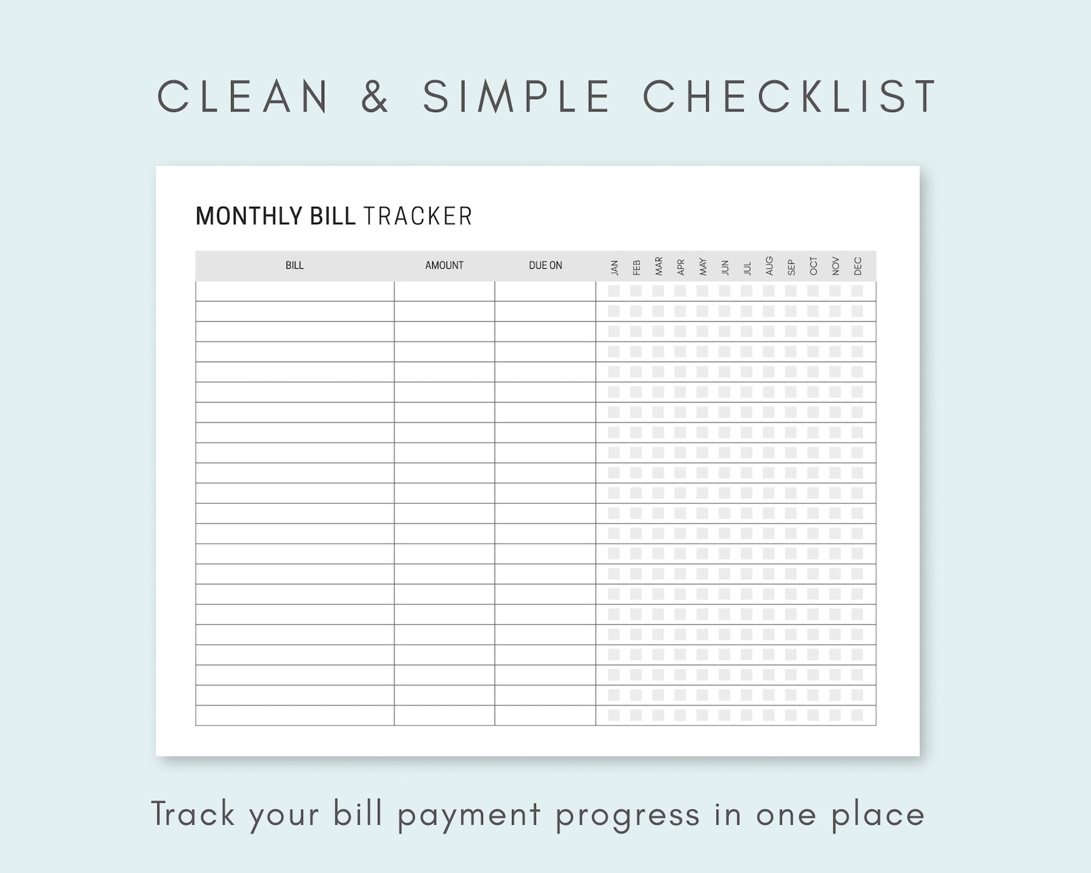 Monthly Bill Tracker Printable | Bill Payment Tracker | Bill Pay ...