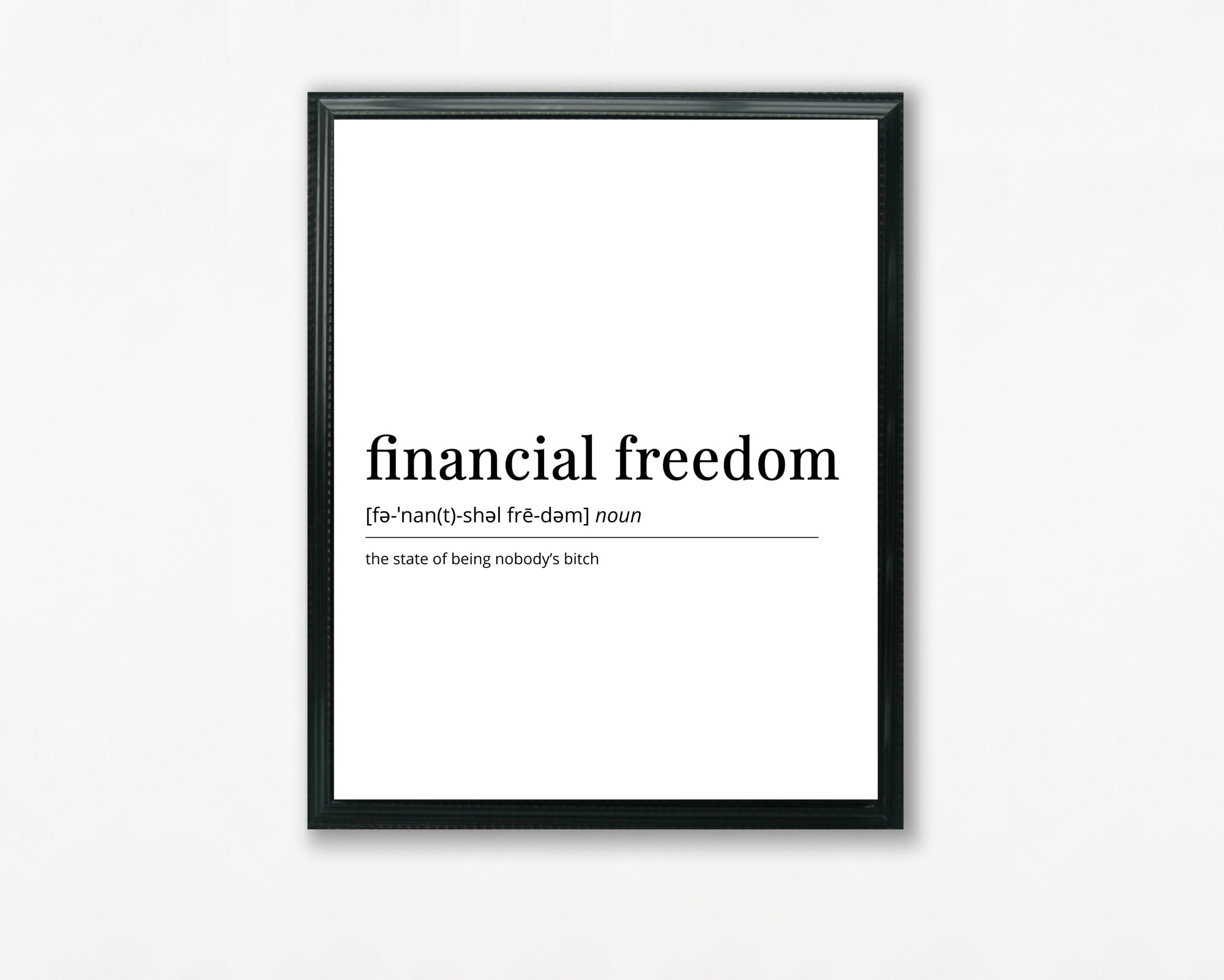 Financial Freedom Definition Wall Art Debt Payoff Printable Wall Decor ...