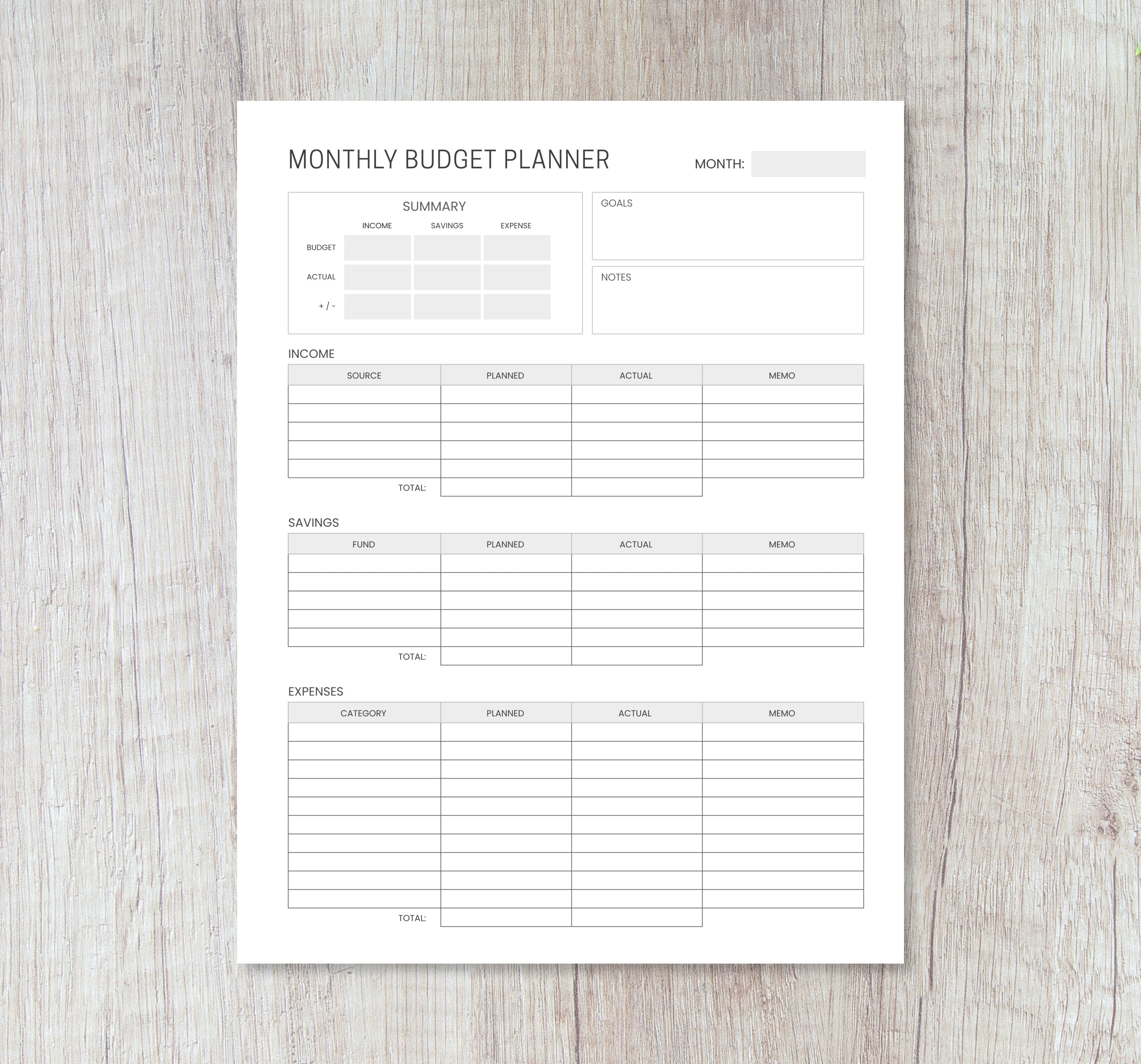 Monthly Budget Planner Printable | Financial Planning for Money ...